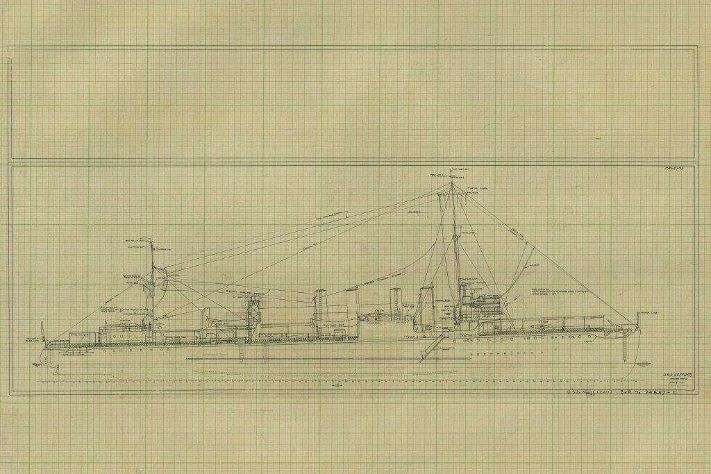 USS Goff Blueprint Drawing – Navy Ship Blueprint, Battleship Blueprint ...
