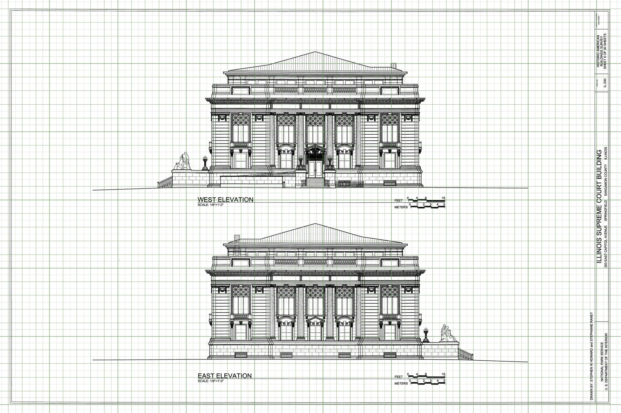 Illinois Supreme Court East & West Elevation Drawing – Supreme Court ...
