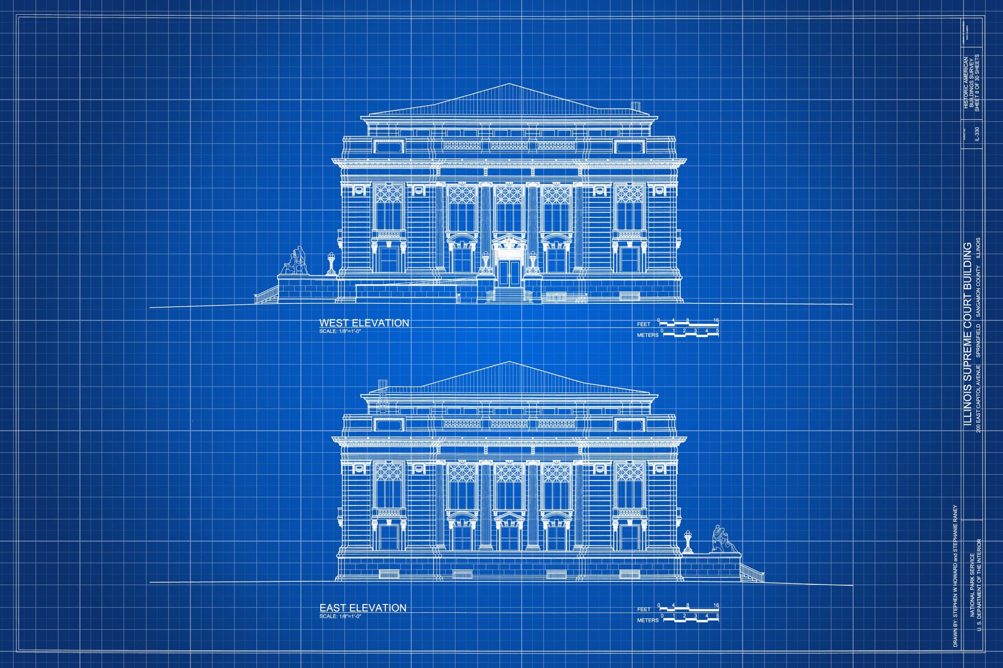 Illinois Supreme Court East & West Elevation Drawing – Supreme Court ...