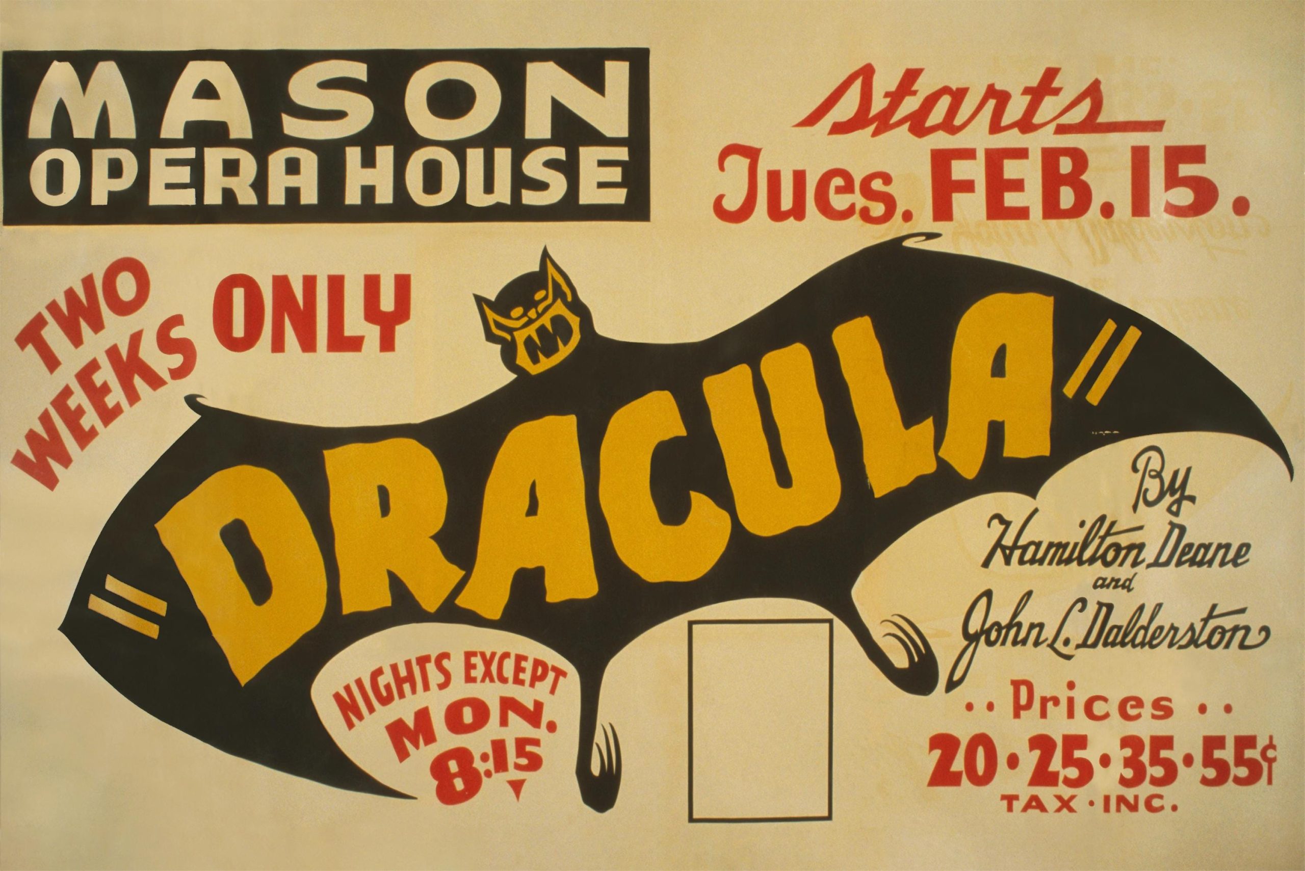 Mason Opera House Dracula Poster – Classic Theater Advertisement ...