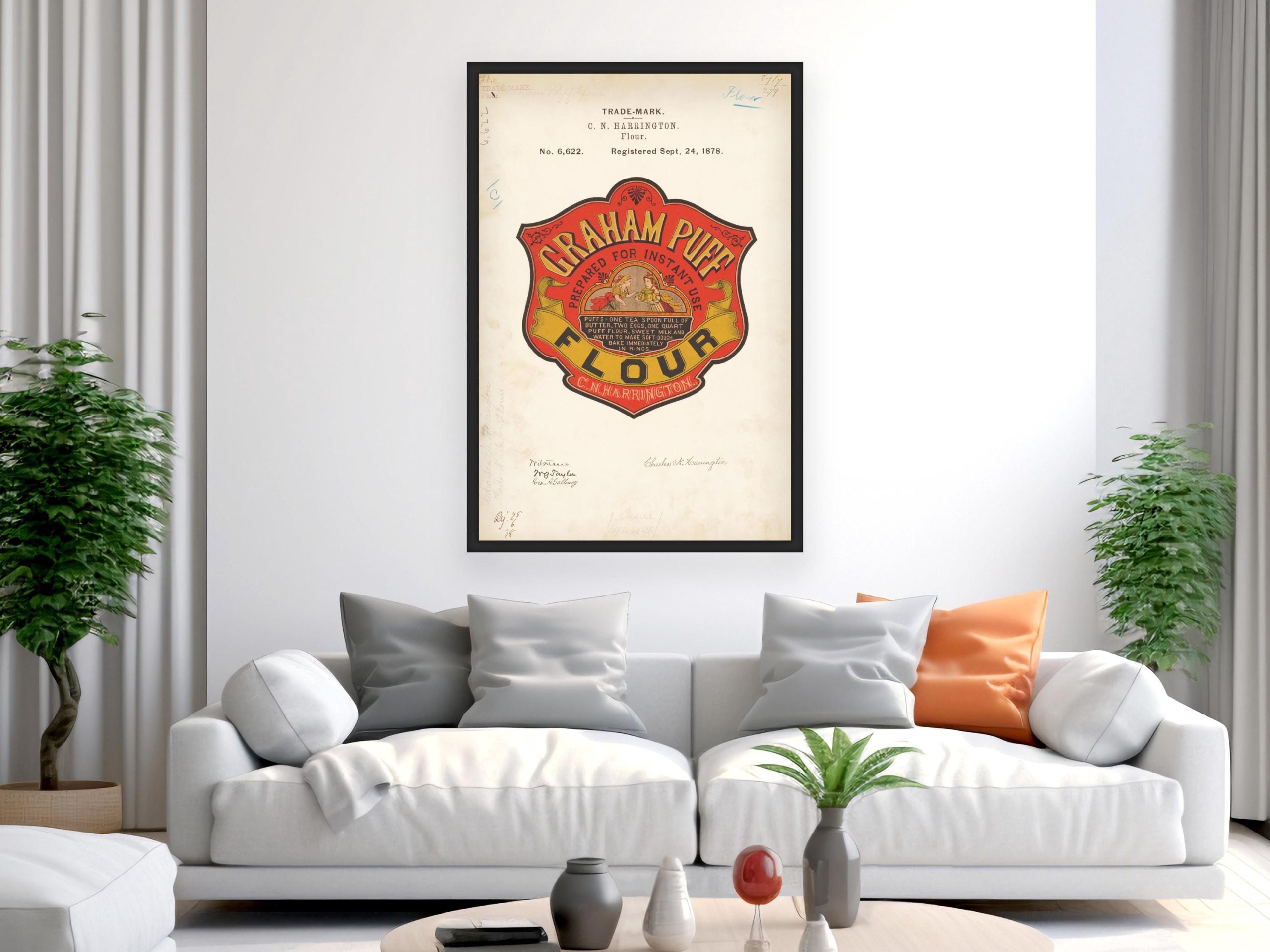 Graham Puff Flour 1878 Poster – Vintage Flour Branding, Classic Baking ...