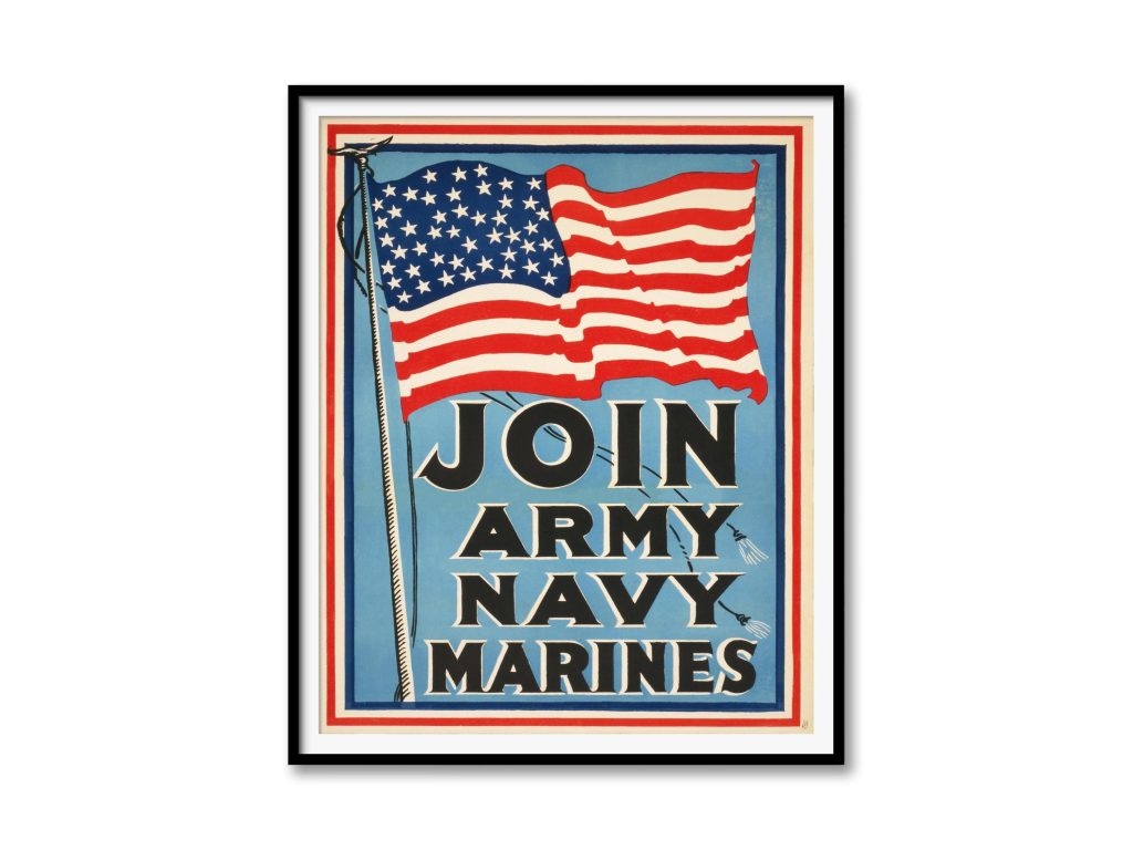Join the U.S. Armed Forces Recruitment Poster – Army, Navy, Marines ...