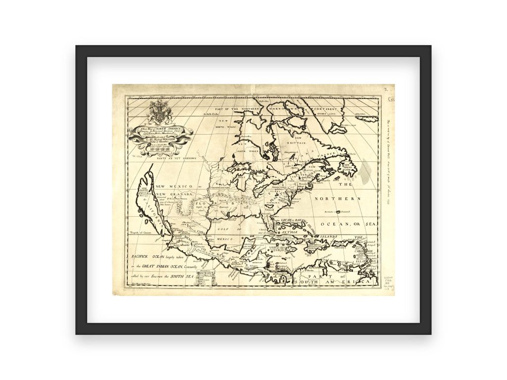 1722 New Map of North America – Vintage Colonial Era Map, Historic ...