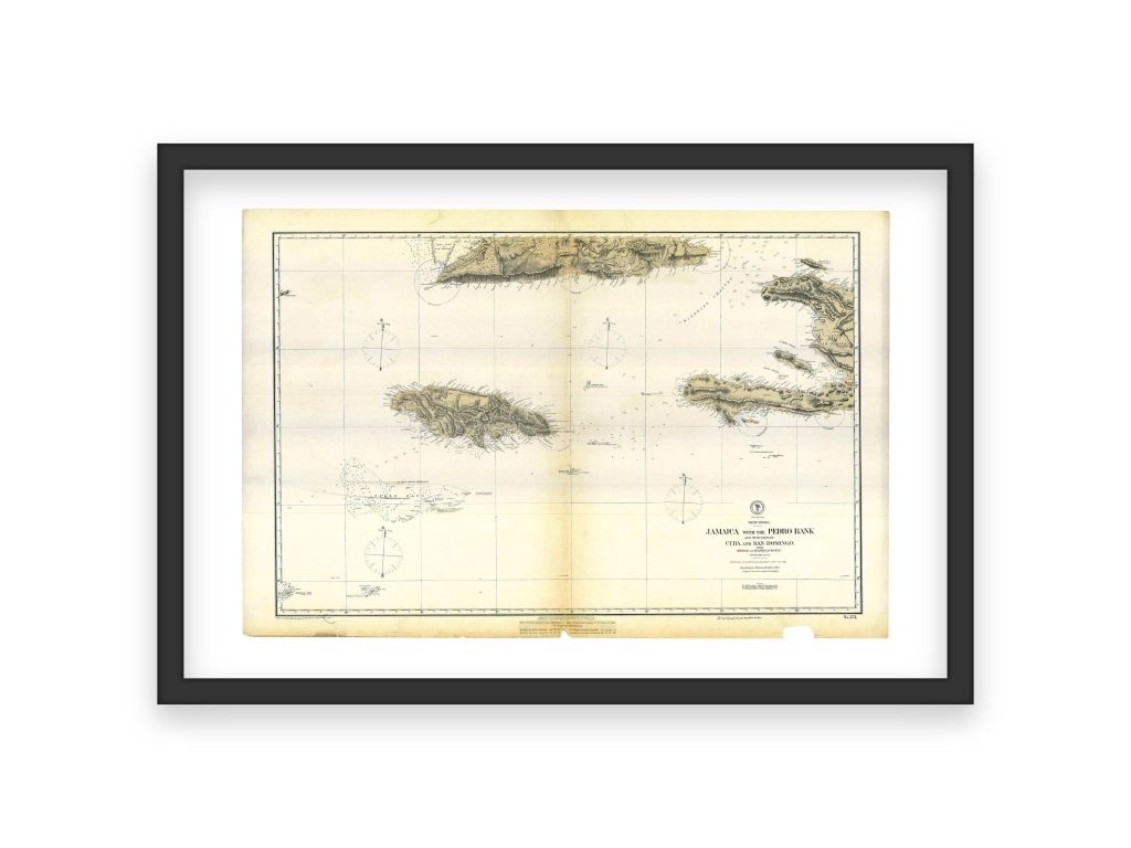 1882 Jamaica and Surrounding Islands Map – Pedro Bank, Cuba, San ...