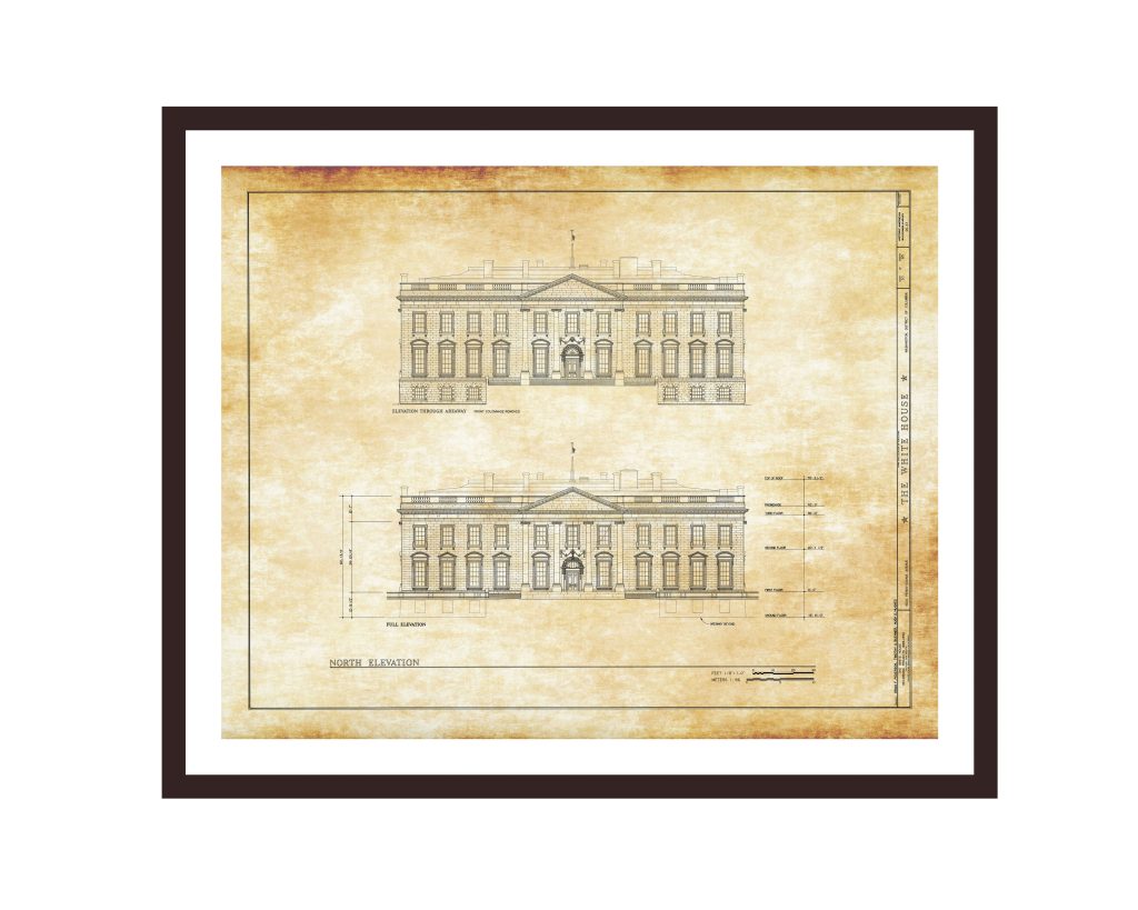 Behind the Facade: The White House North Elevation Blueprint – CupOart.com