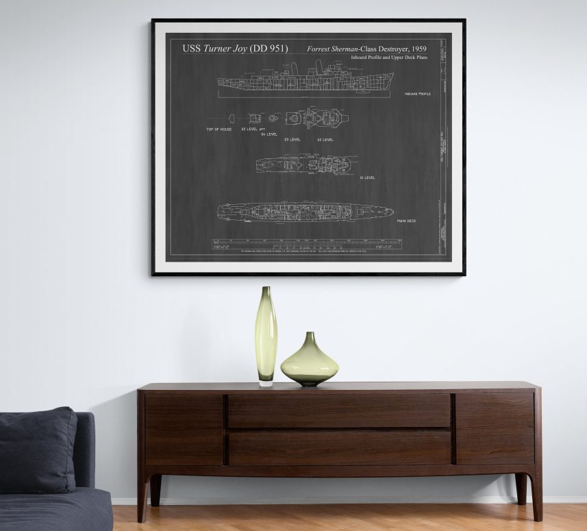 USS Turner Joy Blueprint – Ship Blueprint, Ship Drawing, Navy ...