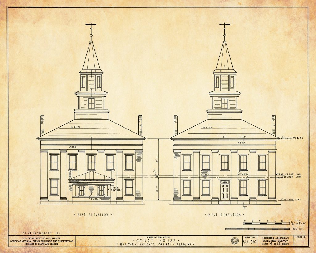 Lawrence County Courthouse Elevation Drawing – Courthouse Poster ...